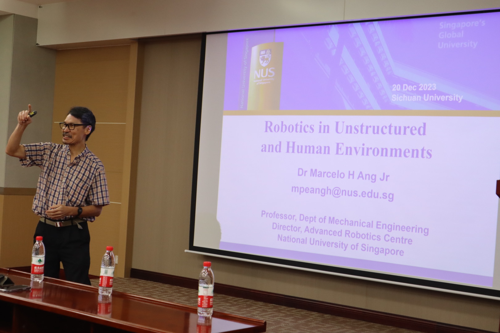 新加坡国立大学Marcelo H. Ang, Jr.教授于我院作学术报告-软件学院